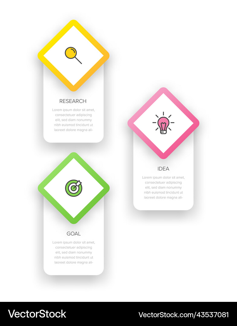 Vertical infographic design with icons and 3 Vector Image