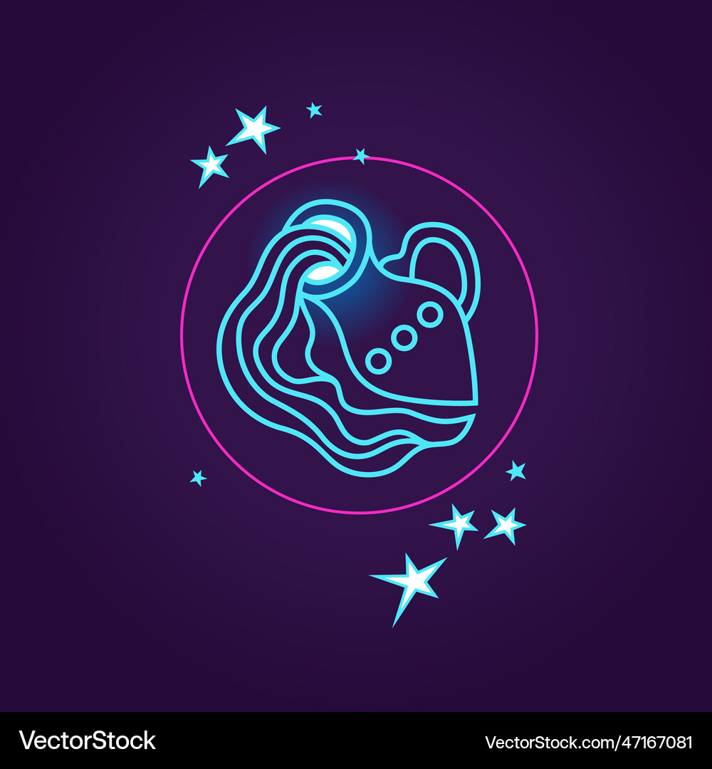 With aquarius zodiac sign Royalty Free Vector Image