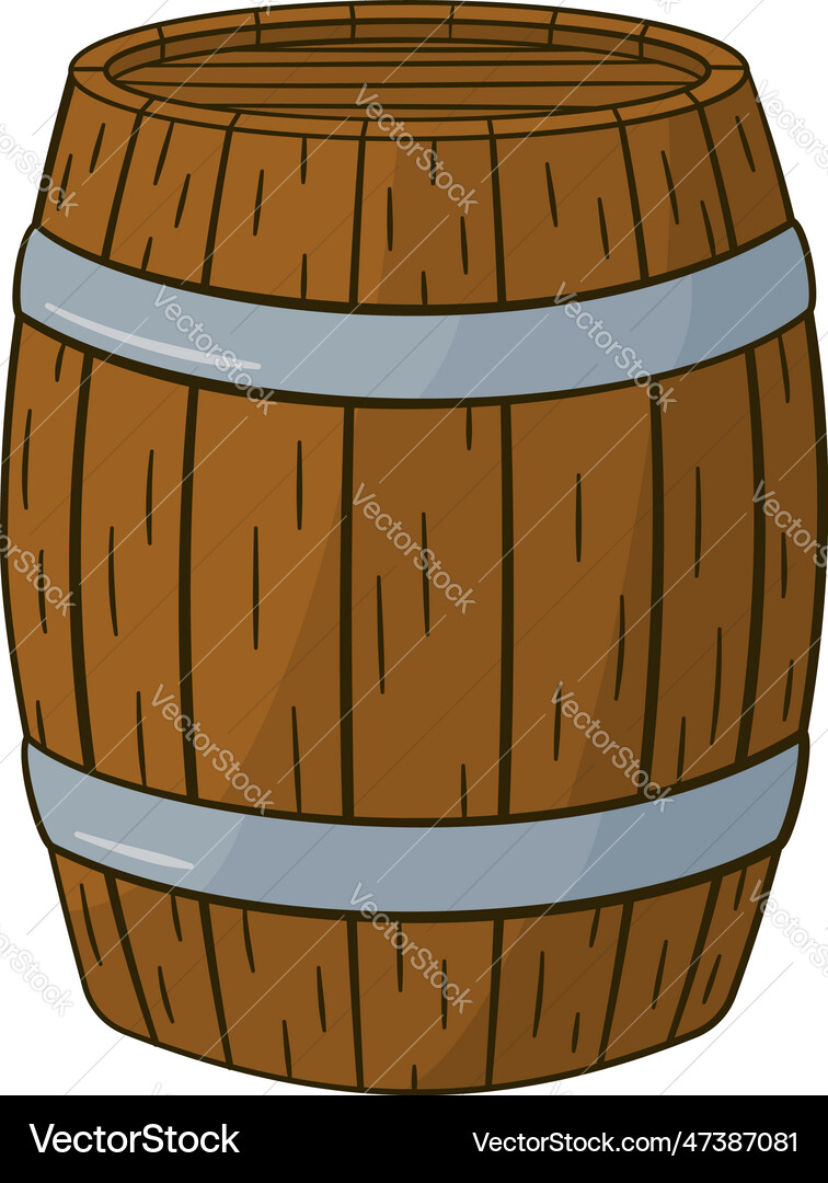 Wooden barrel Royalty Free Vector Image - VectorStock