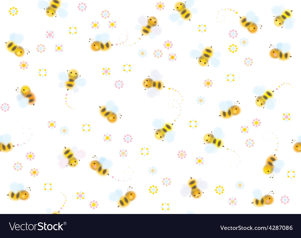 Adorable Bee Pattern Royalty Free Vector Image