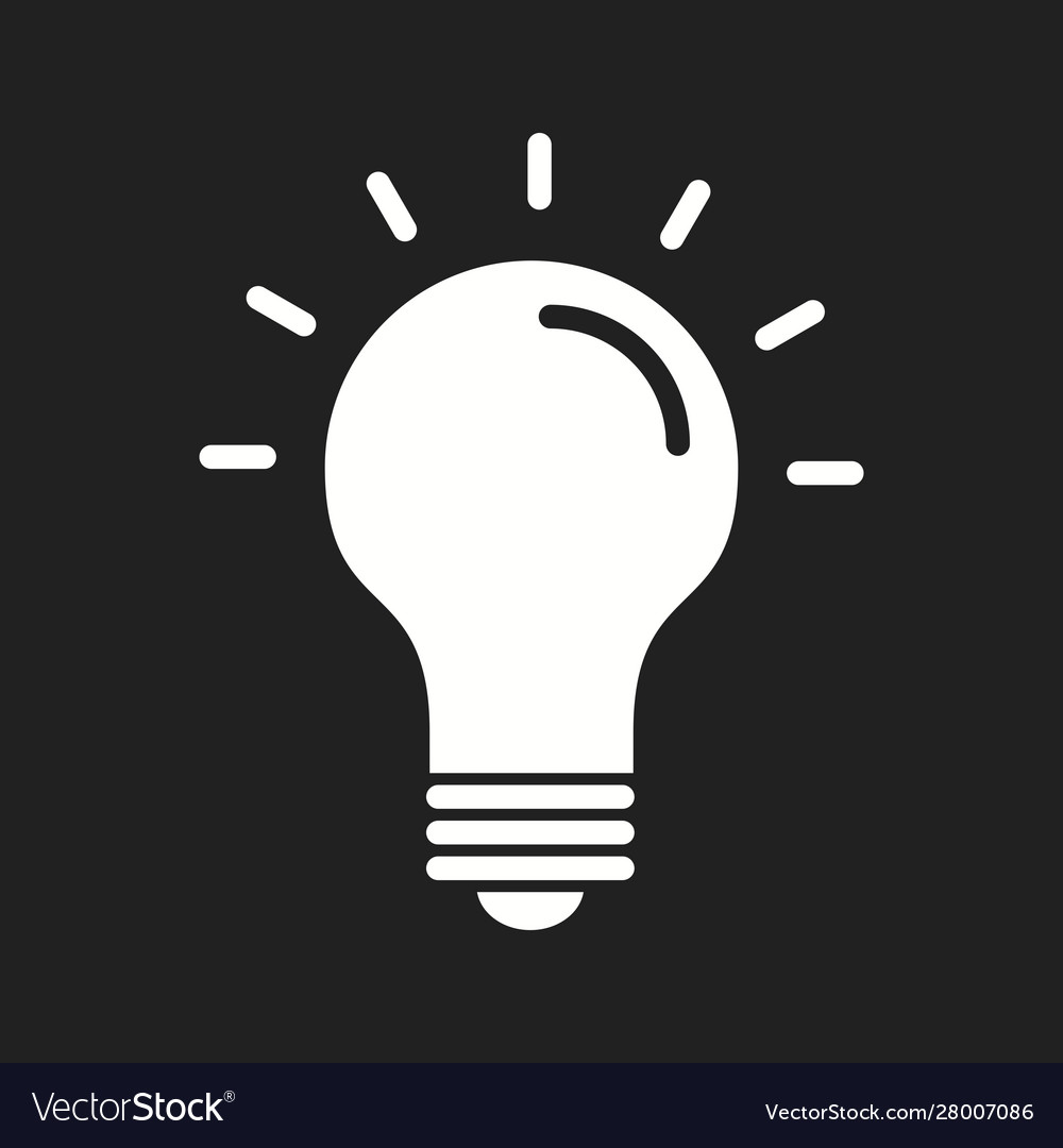 Beautiful light bulb glyph icon Royalty Free Vector Image