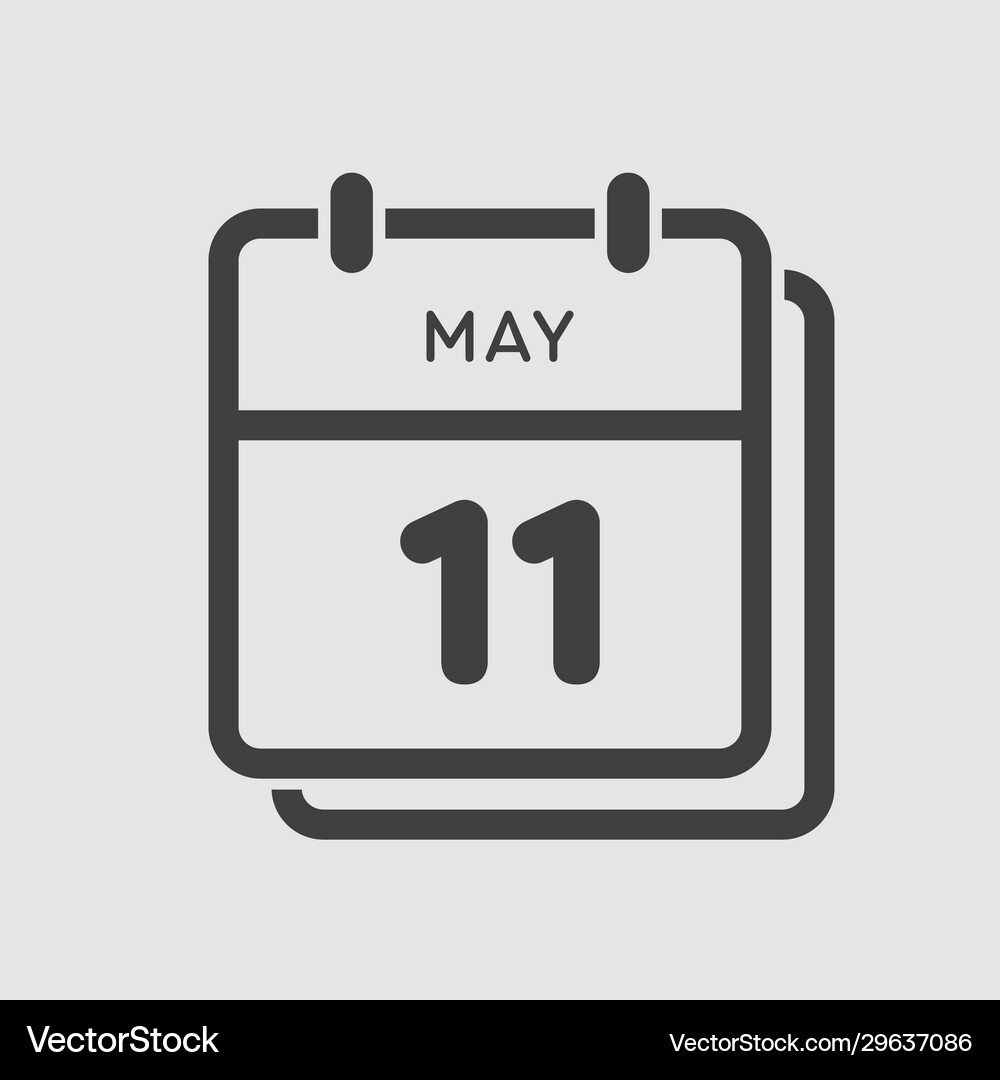 Calendar day 11 may days year Royalty Free Vector Image