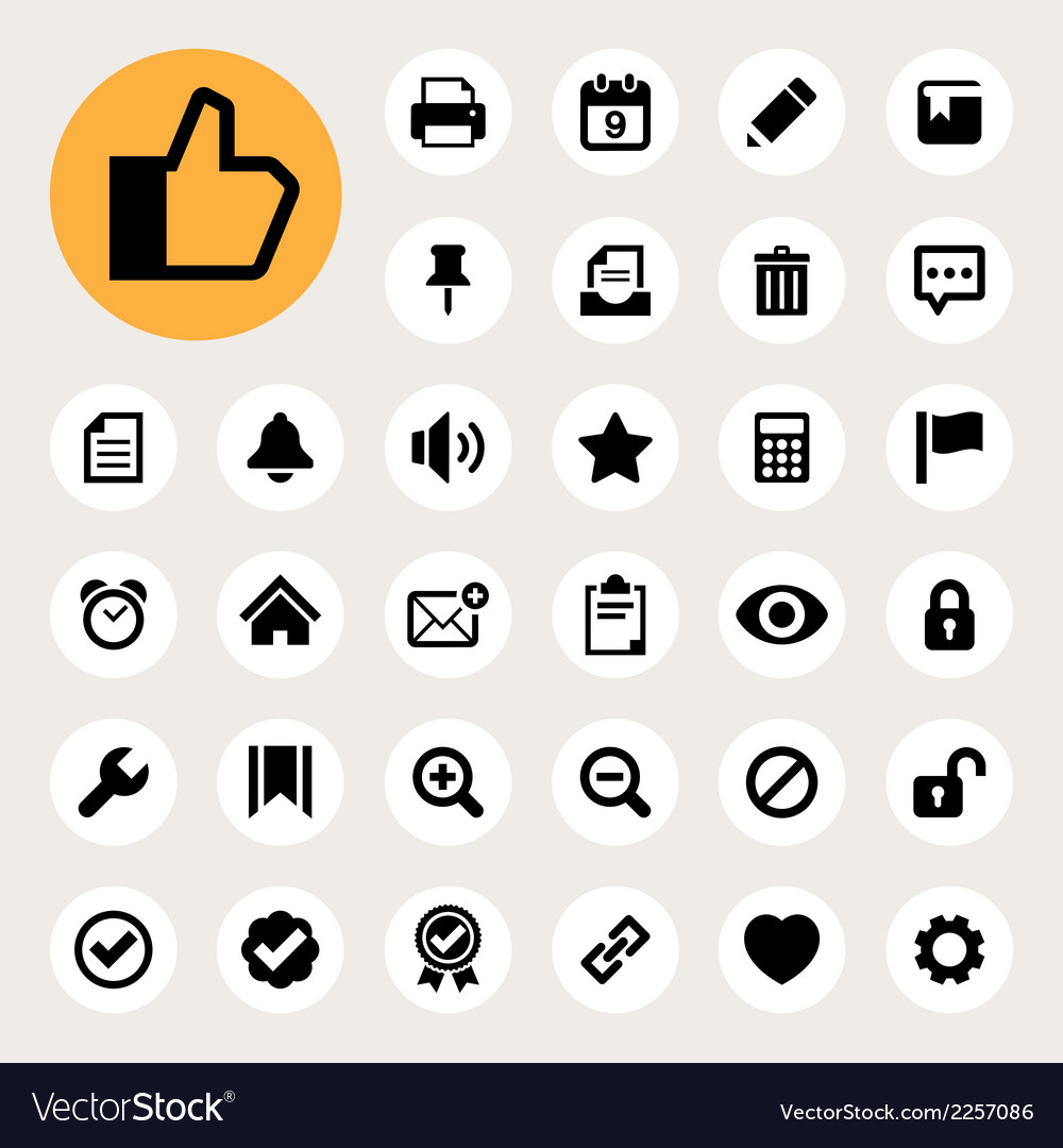 Computer and application interface icon set eps10 Vector Image