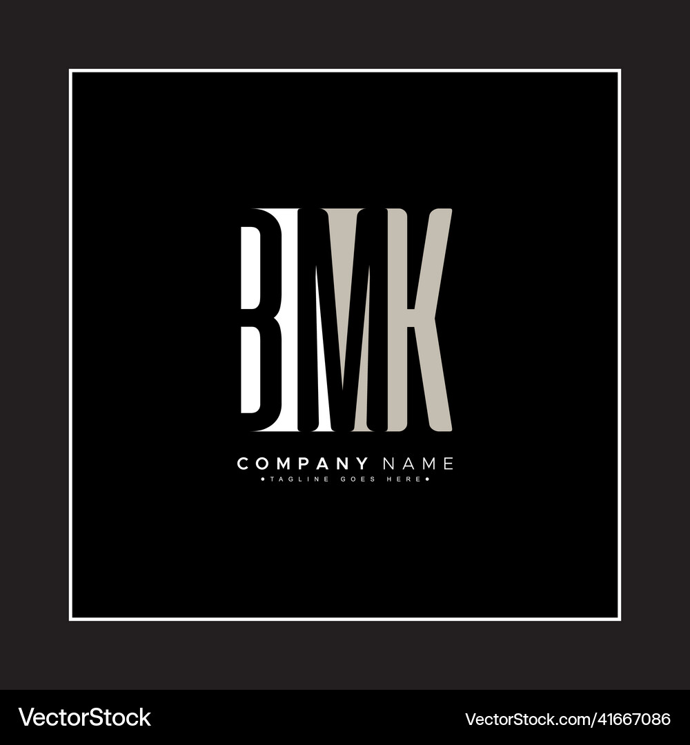 Initial letter bmk logo - minimal business logo Vector Image