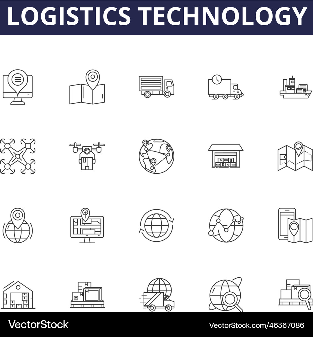 Logistics technology line icons and signs Vector Image