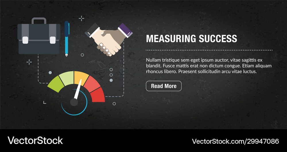 Measuring success banner internet with icons Vector Image