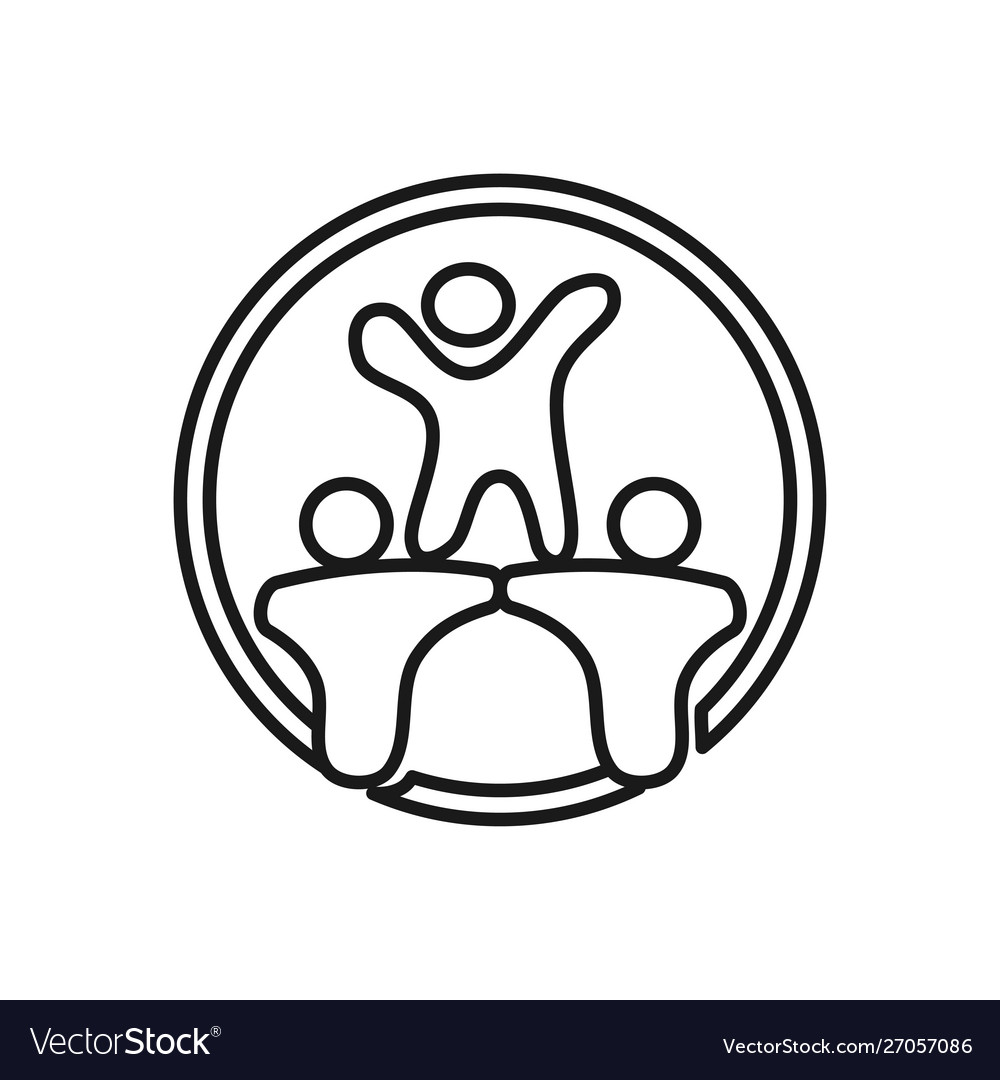 People commitment teamwork together outline logo Vector Image