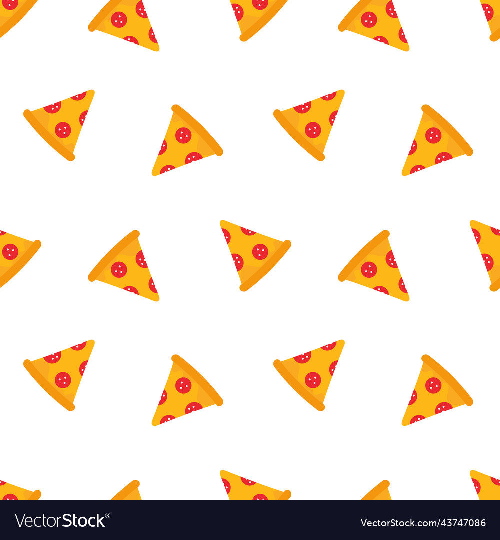 Pepperoni Pizza Slice Pattern Royalty Free Vector Image