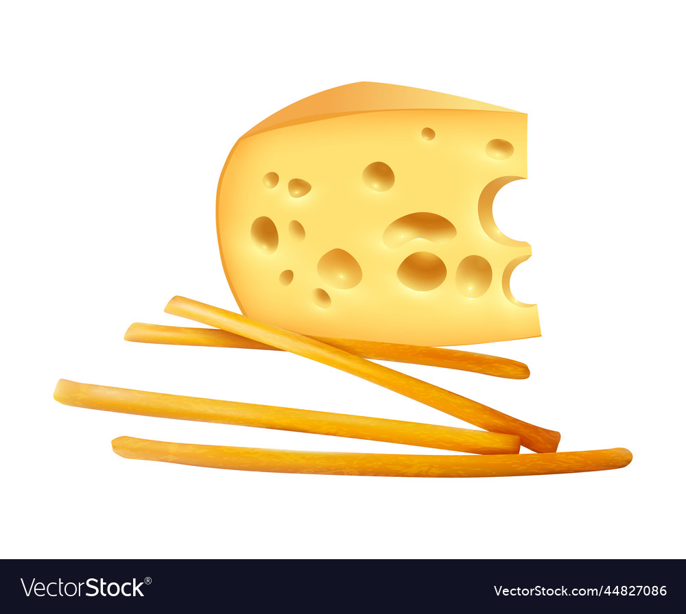 Realistic cheese snacks composition Royalty Free Vector