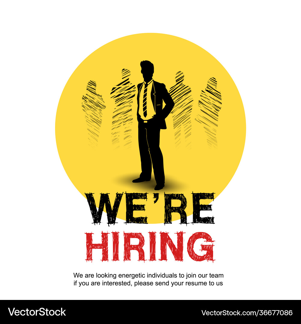 We are hiring concept design with chosen Vector Image
