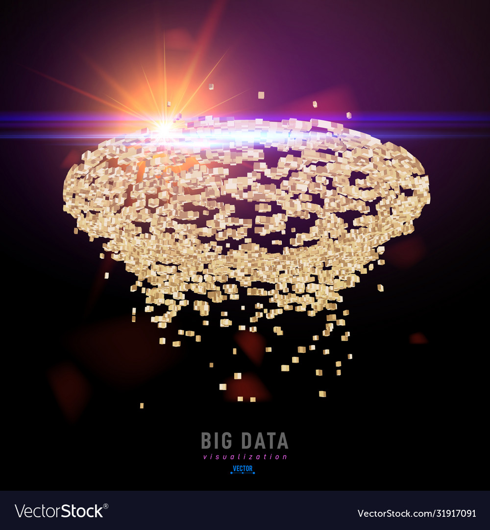 Abstract 3d big data visualization tangled Vector Image
