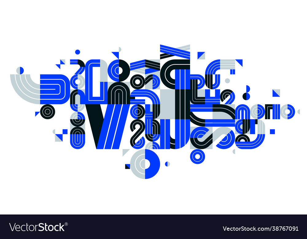 Abstract geometric composition design blue Vector Image