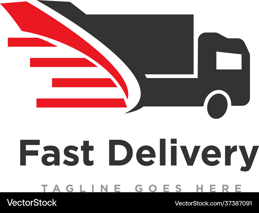 Delivery truck logo icon design Royalty Free Vector Image