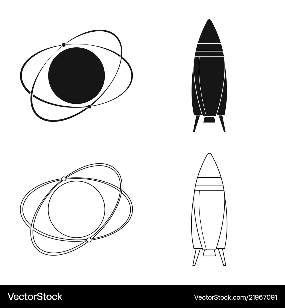 Design of mars and space logo set Royalty Free Vector Image