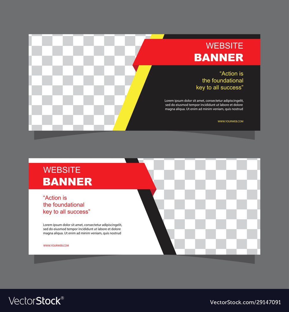 Horizontal website banner and business with blank Vector Image