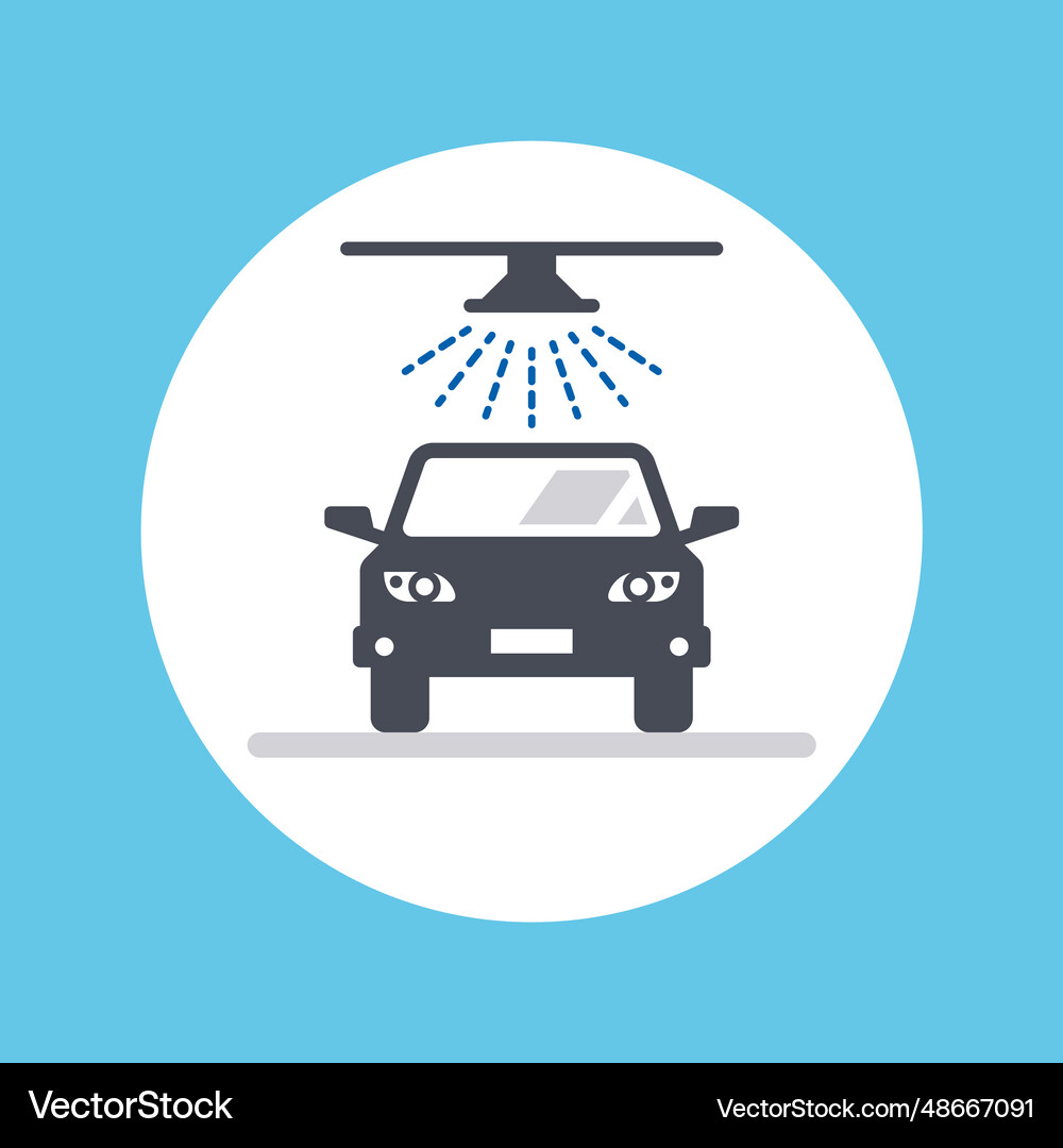 Icon wash car with water Royalty Free Vector Image