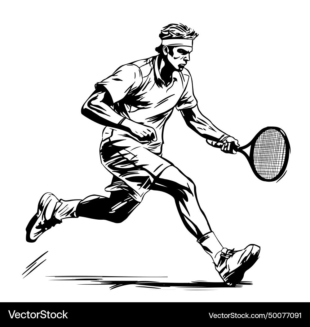 Male tennis player Royalty Free Vector Image - VectorStock