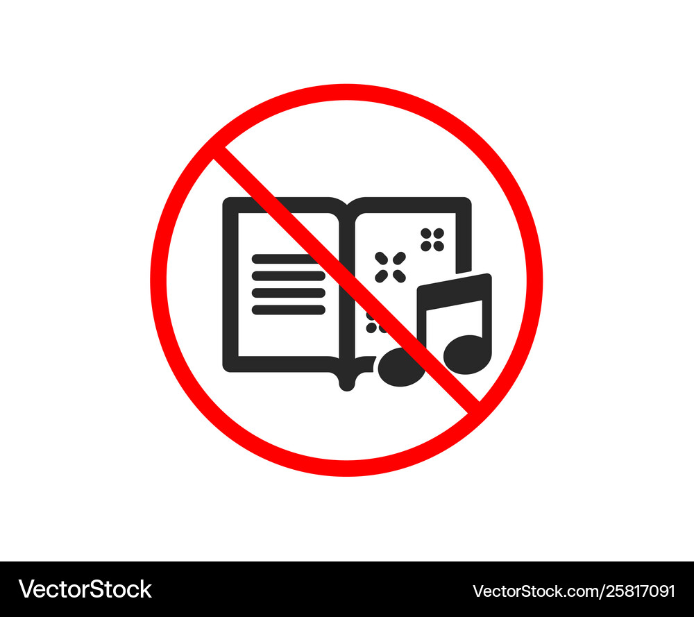 Music book icon musical note sign Royalty Free Vector Image