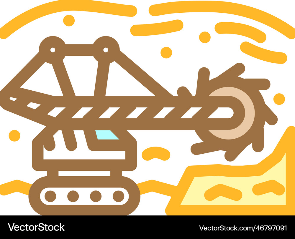 Open pit mine steel production color icon Vector Image