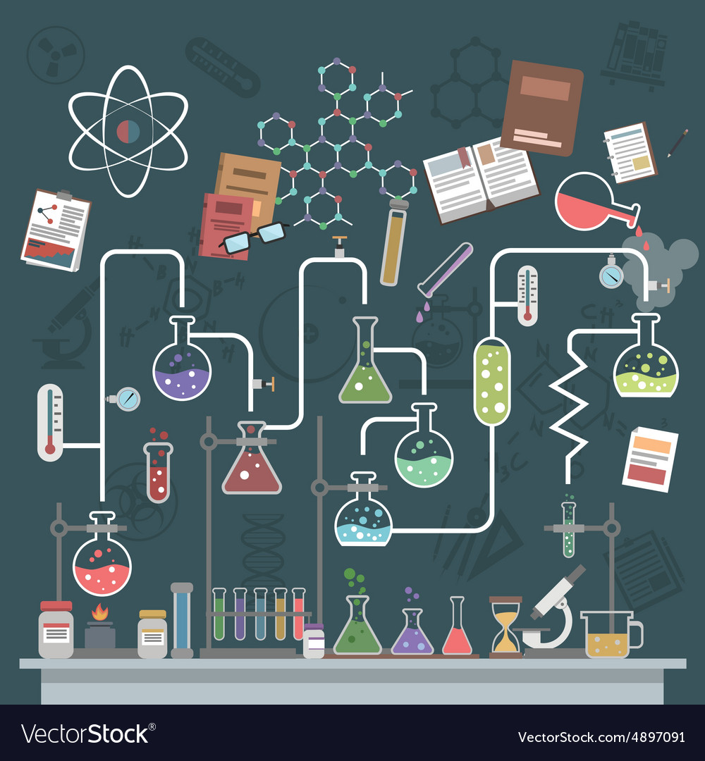 Science concept flat Royalty Free Vector Image