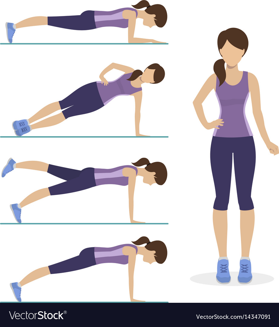 Set plank exercise Royalty Free Vector Image - VectorStock