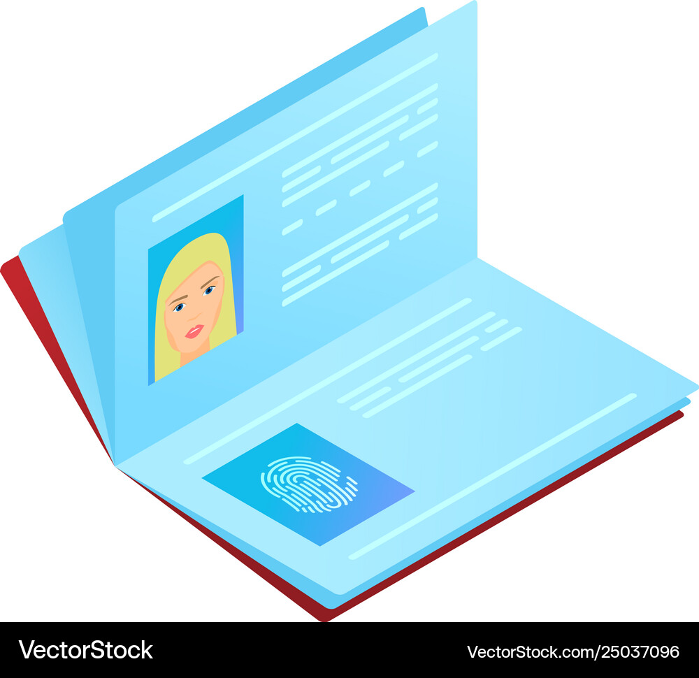 Biometric international passport with hand Vector Image