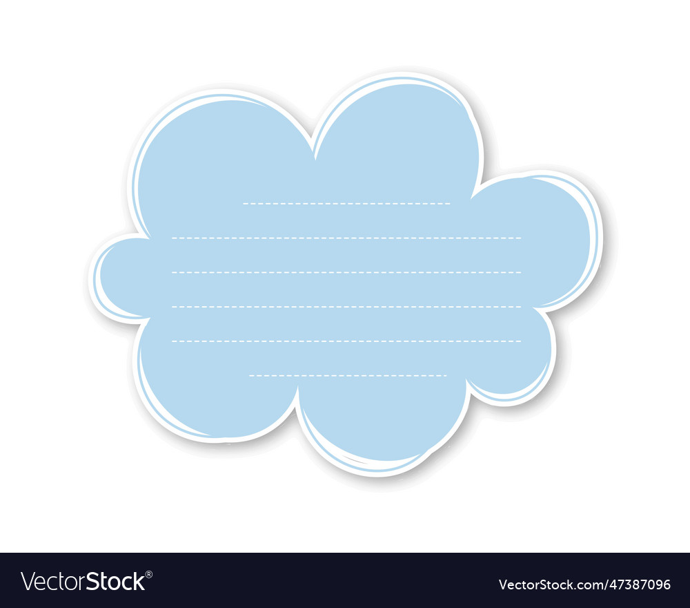 Blue cloud for notes concept Royalty Free Vector Image