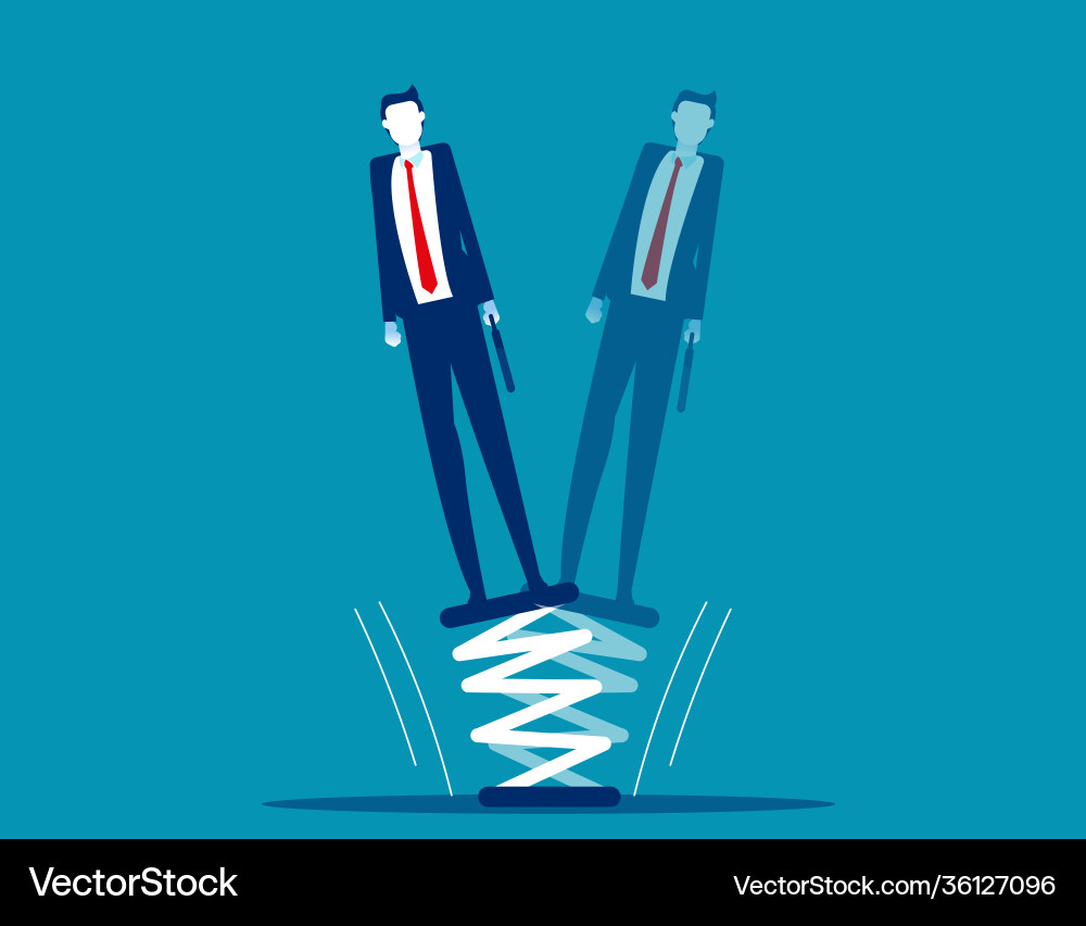 Businessman standing on springboard business Vector Image