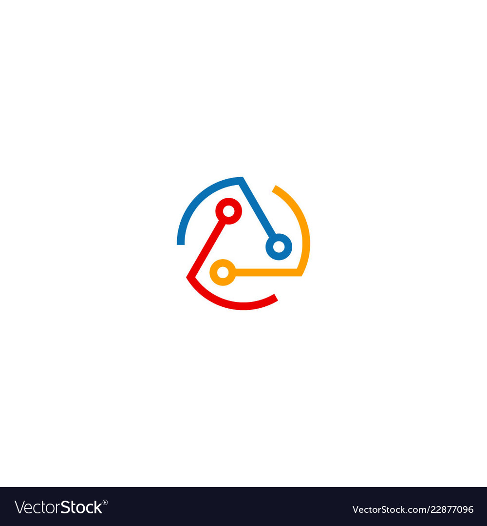 Circle line technology connection logo Royalty Free Vector
