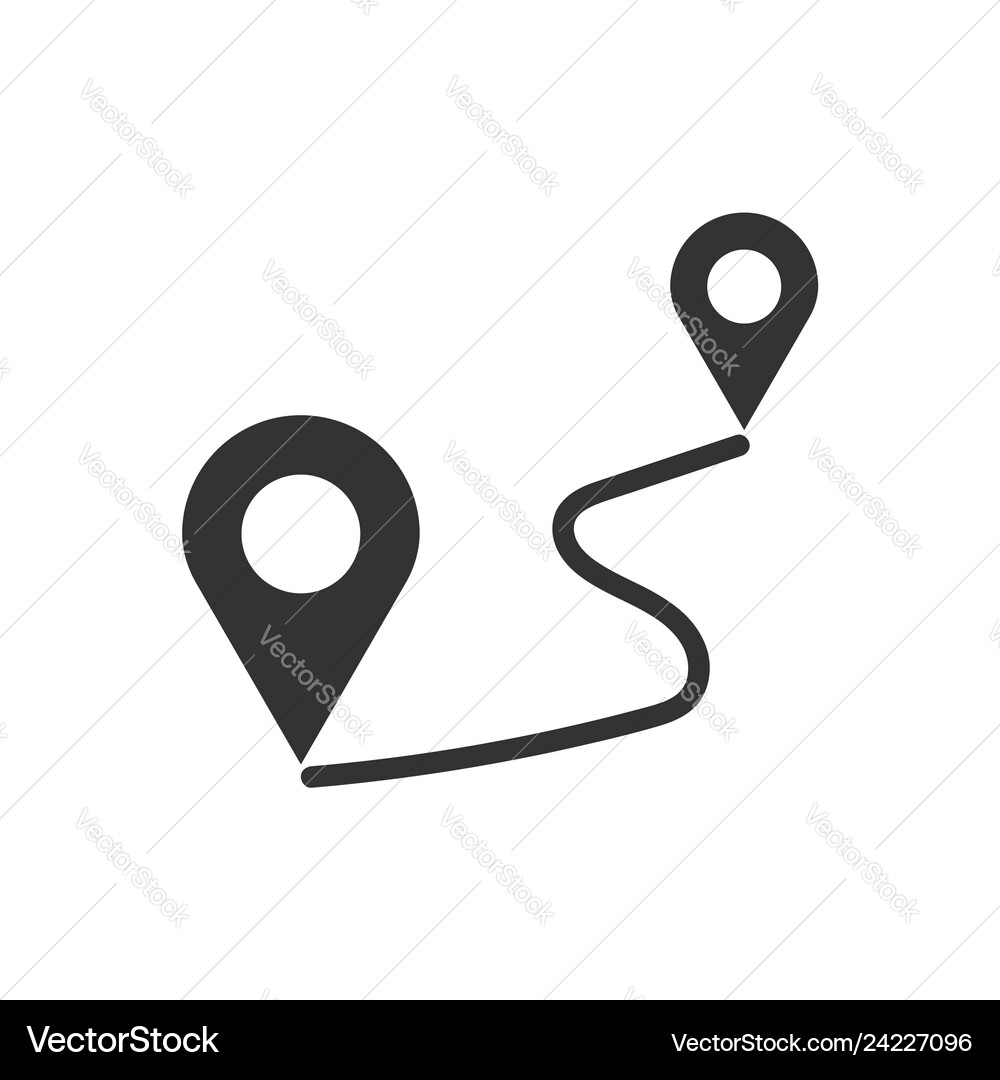 Distance pin icon in flat style gps navigation Vector Image
