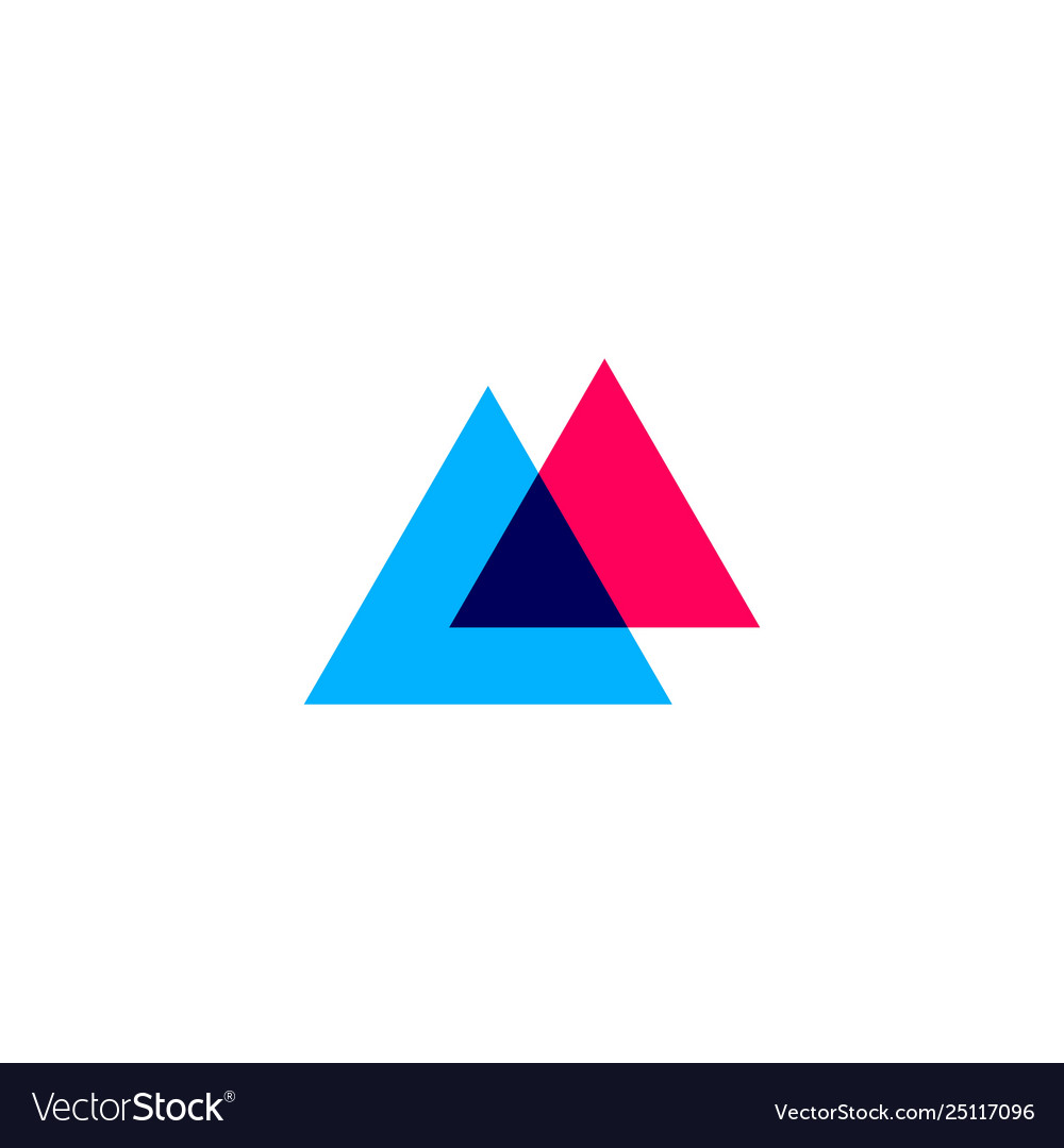 Double triangle overlapping logo icon Royalty Free Vector Double triangle overlapping logo icon Royalty Free Vector