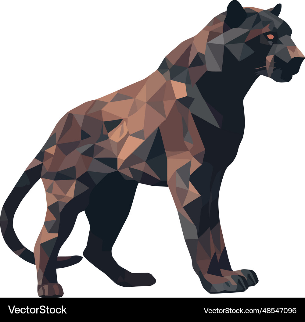 Geometric panther animal icon isolated Royalty Free Vector