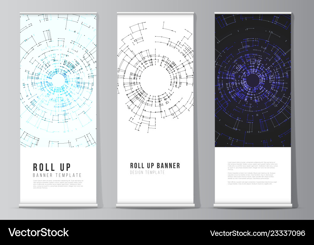 Layout of roll up banner stands Royalty Free Vector Image