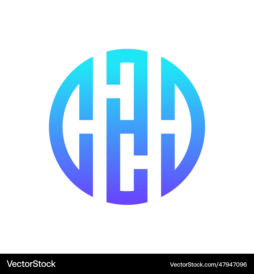 Letter h circle shape logo design for company Vector Image