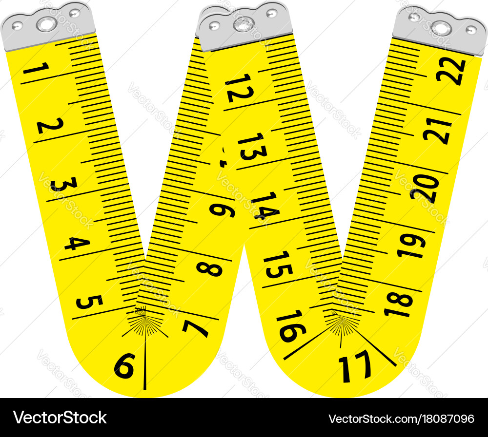 Letter w ruler icon cartoon style Royalty Free Vector Image