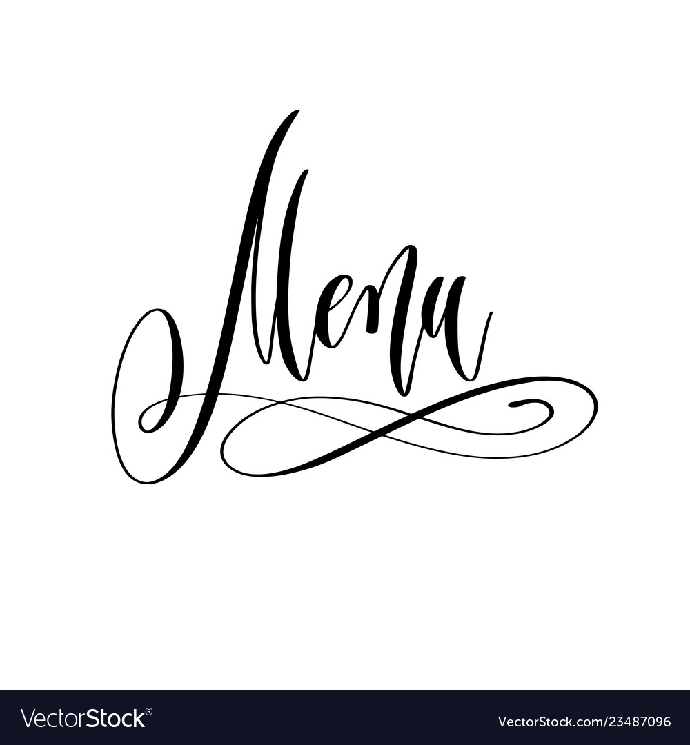 Menu Hand Lettering Inscription Text Royalty Free Vector