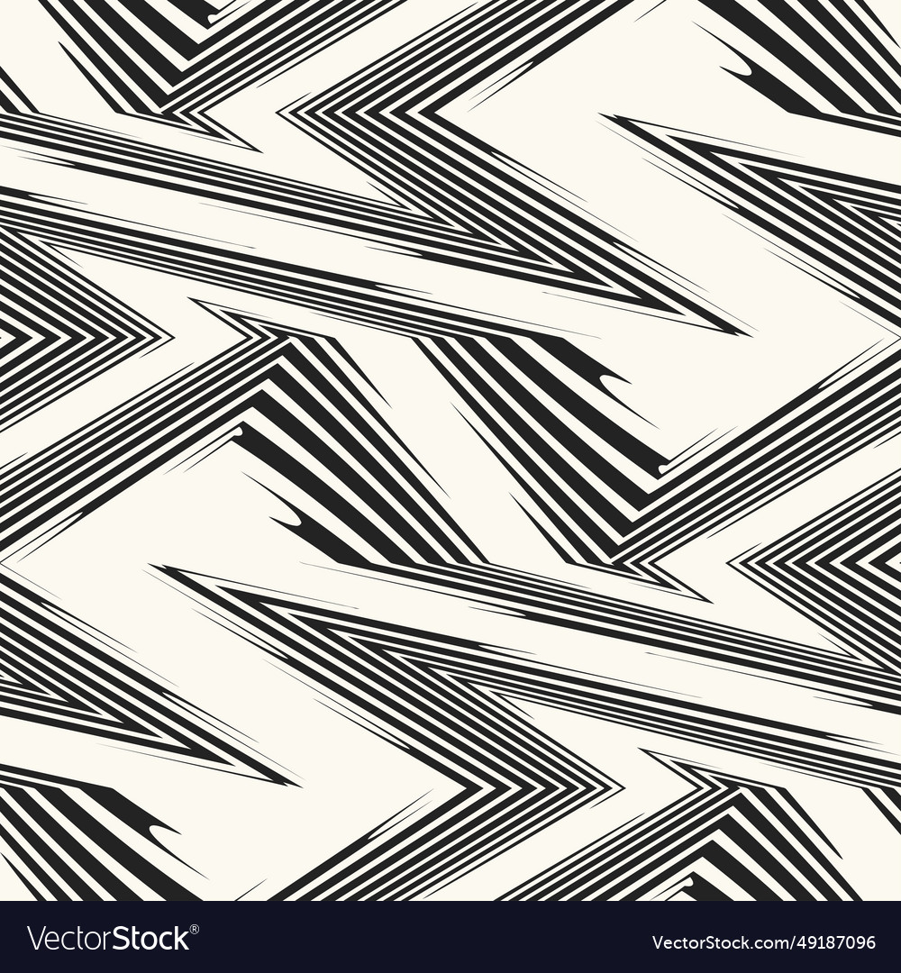 Monochrome Moire Effect Textured Zigzag Pattern Vector Image