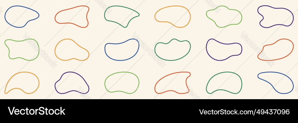 Organic irregular outline color blob asymmetric Vector Image