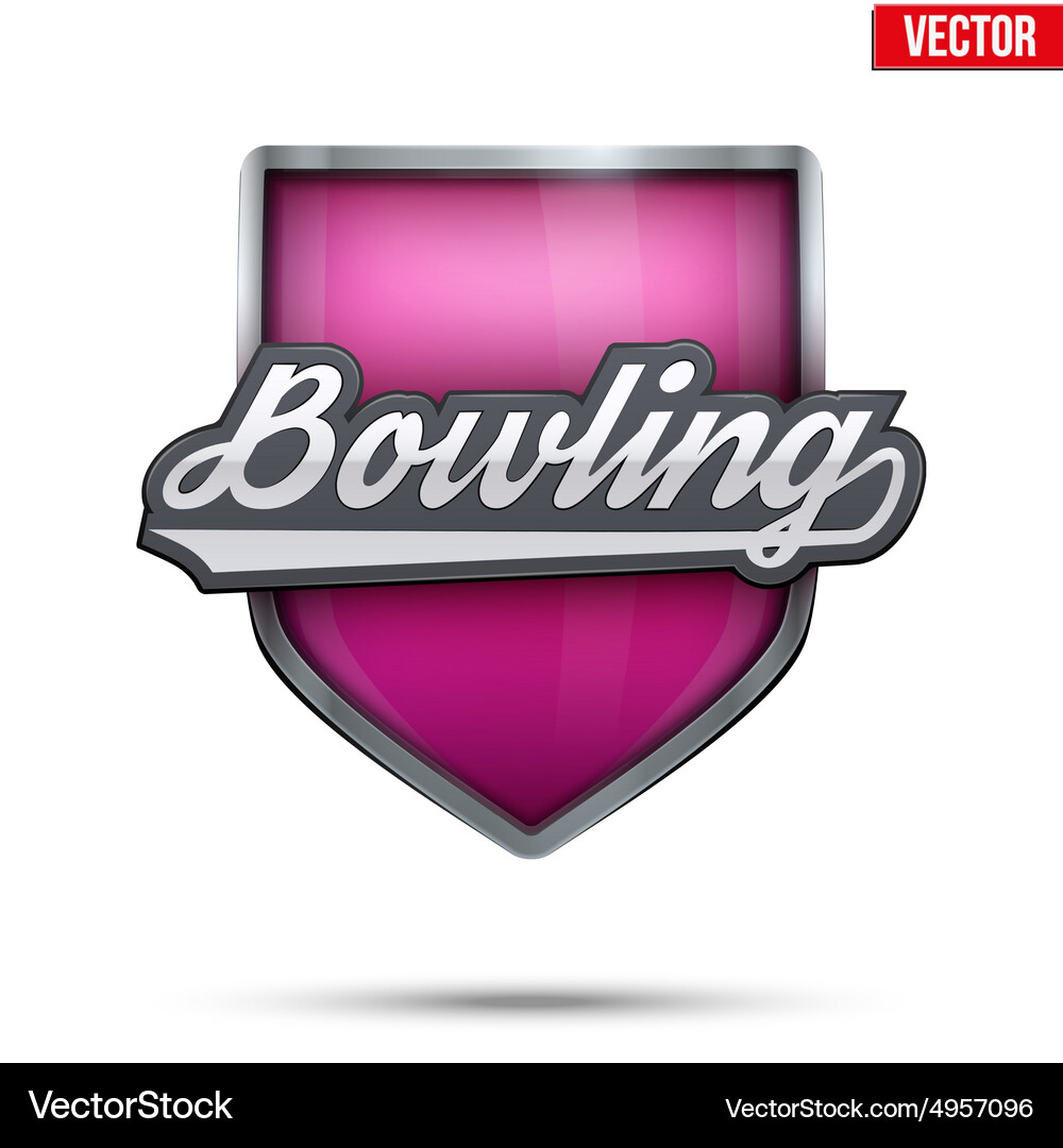 Premium symbol of bowling label Royalty Free Vector Image