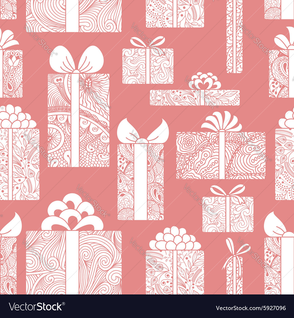 Seamless gift boxes pattern Royalty Free Vector Image