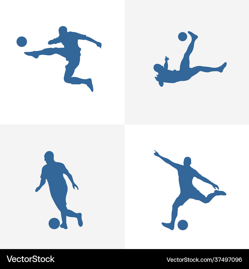 Set soccer logo design creative football Vector Image