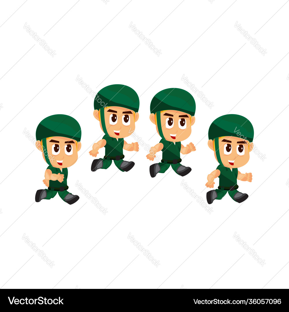 Soldier jump game character for creating shooter Vector Image
