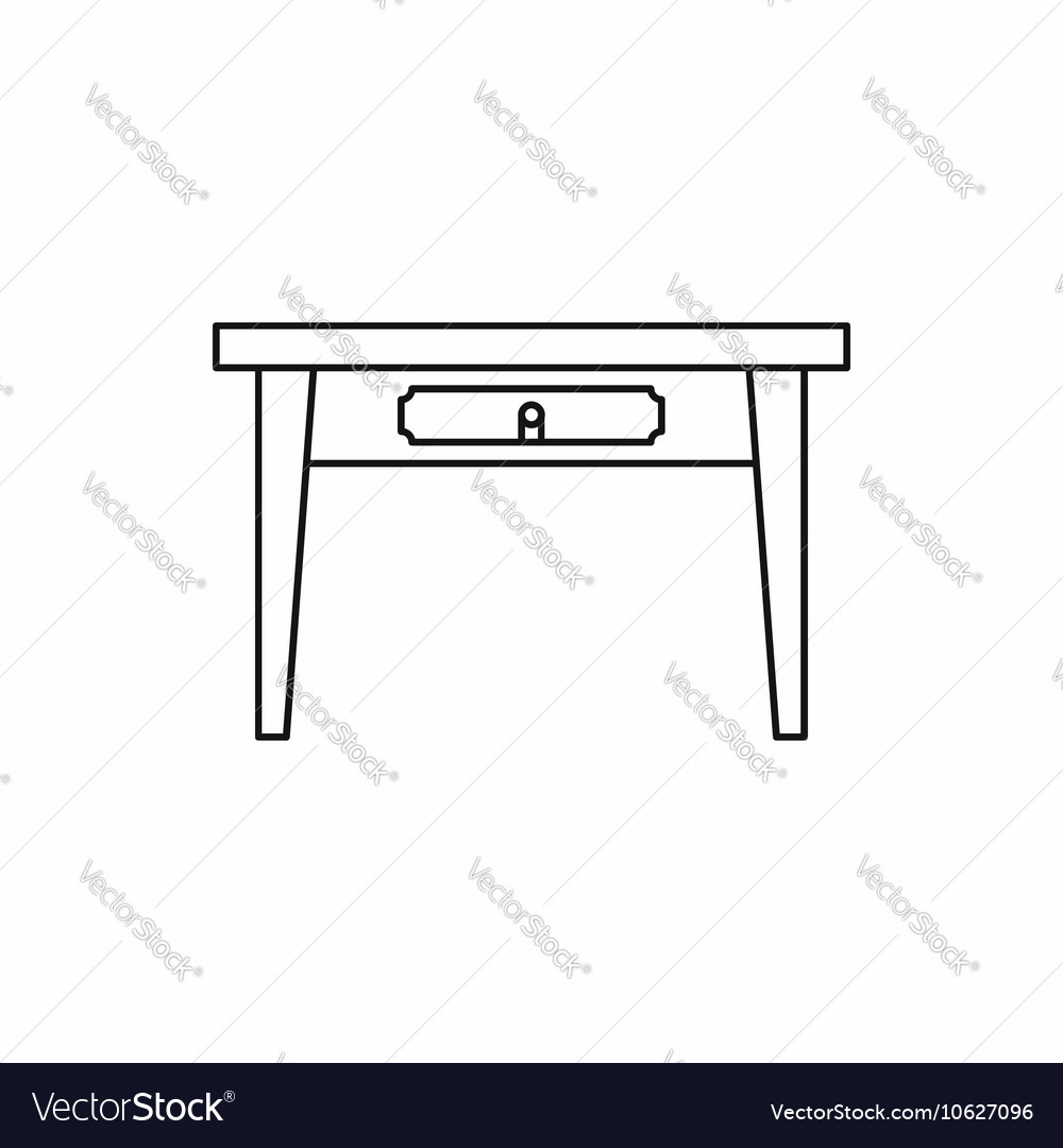 Table Icon In Outline Style Royalty Free Vector Image
