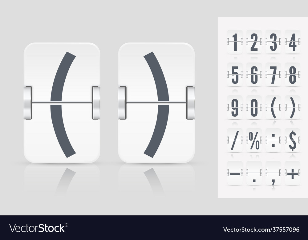 Template flip number Royalty Free Vector Image