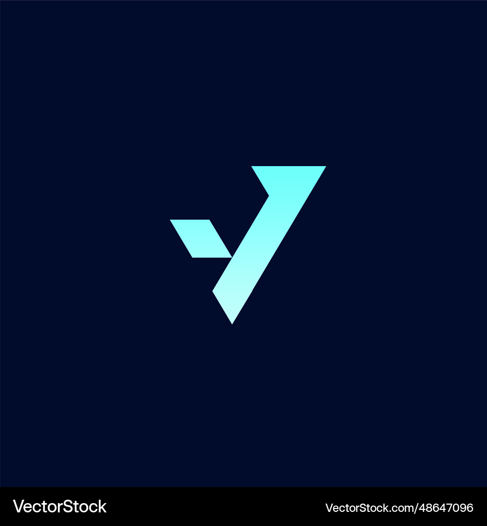 V modern logo design with blue color letter icon Vector Image