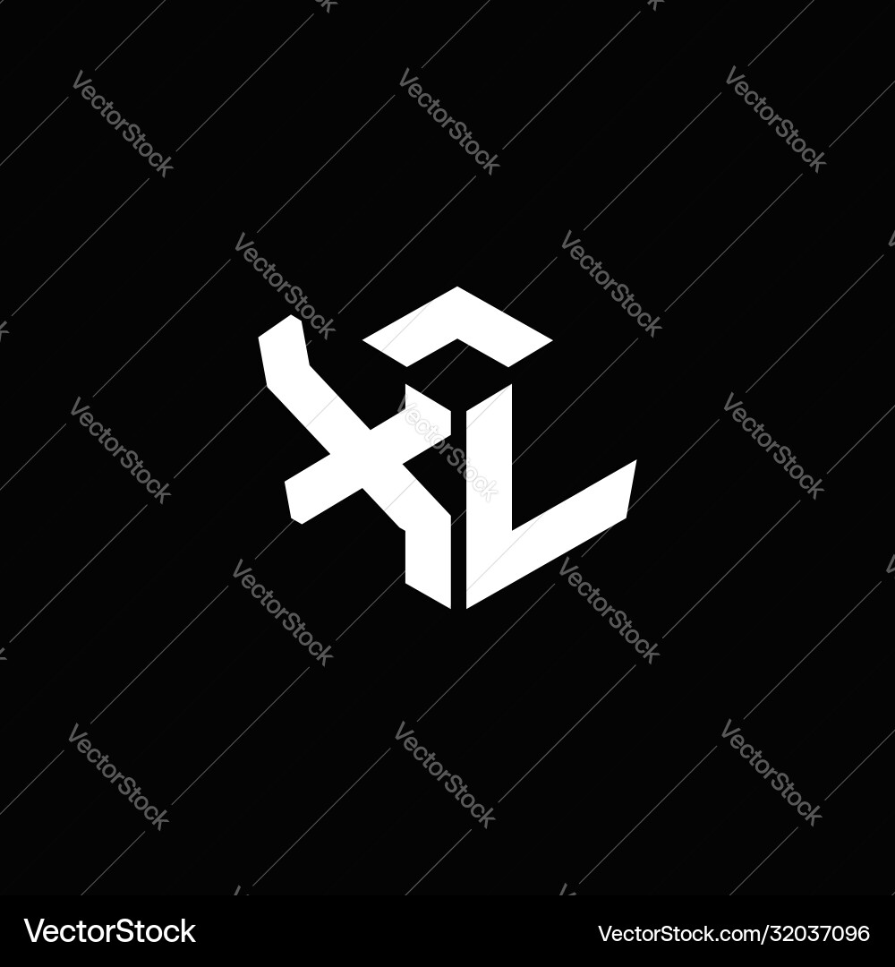 Xl logo monogram with emblem style ribbon design Vector Image