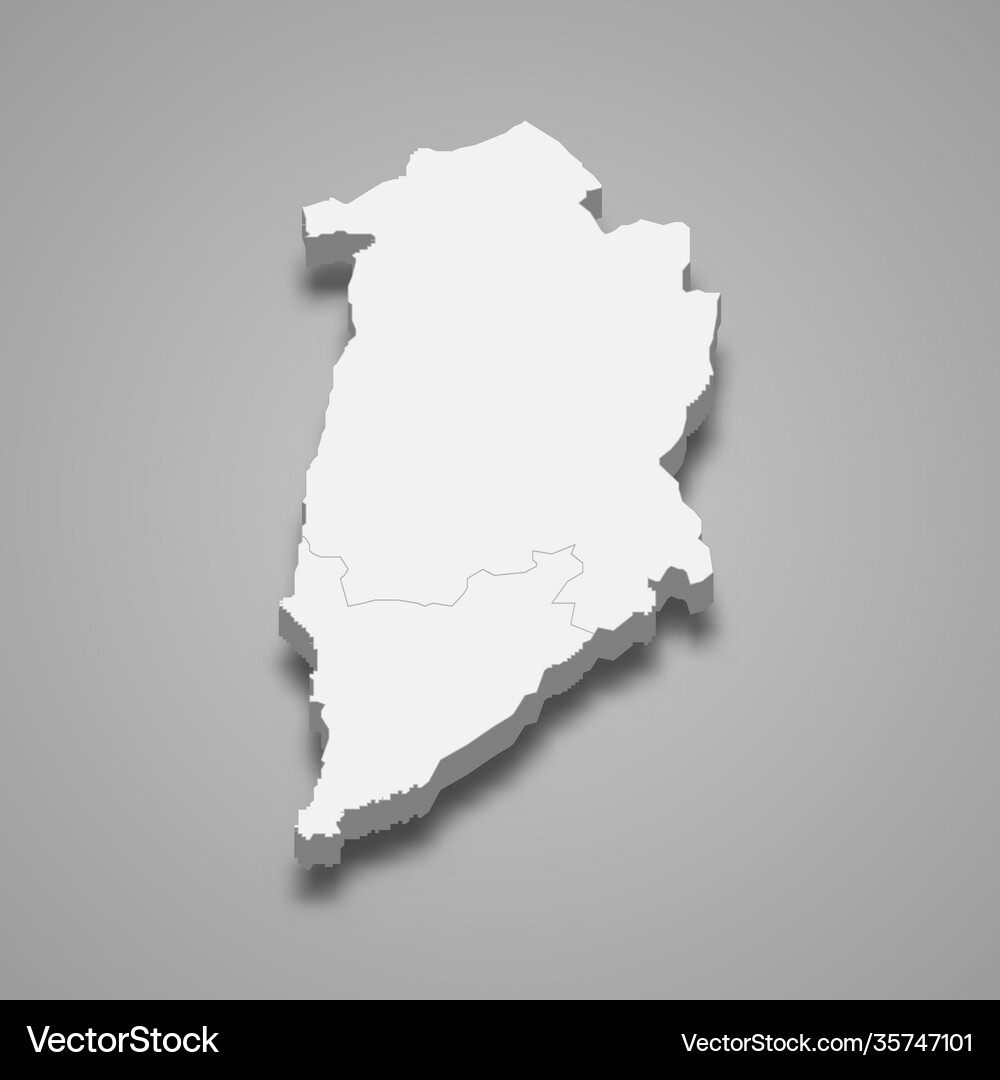 3d isometric map quneitra is a province Royalty Free Vector
