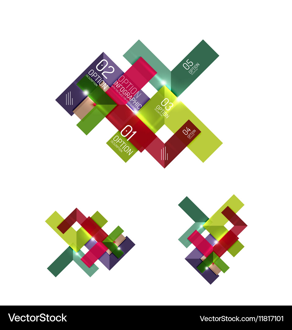 Abstract paper geometric infographic templates Vector Image