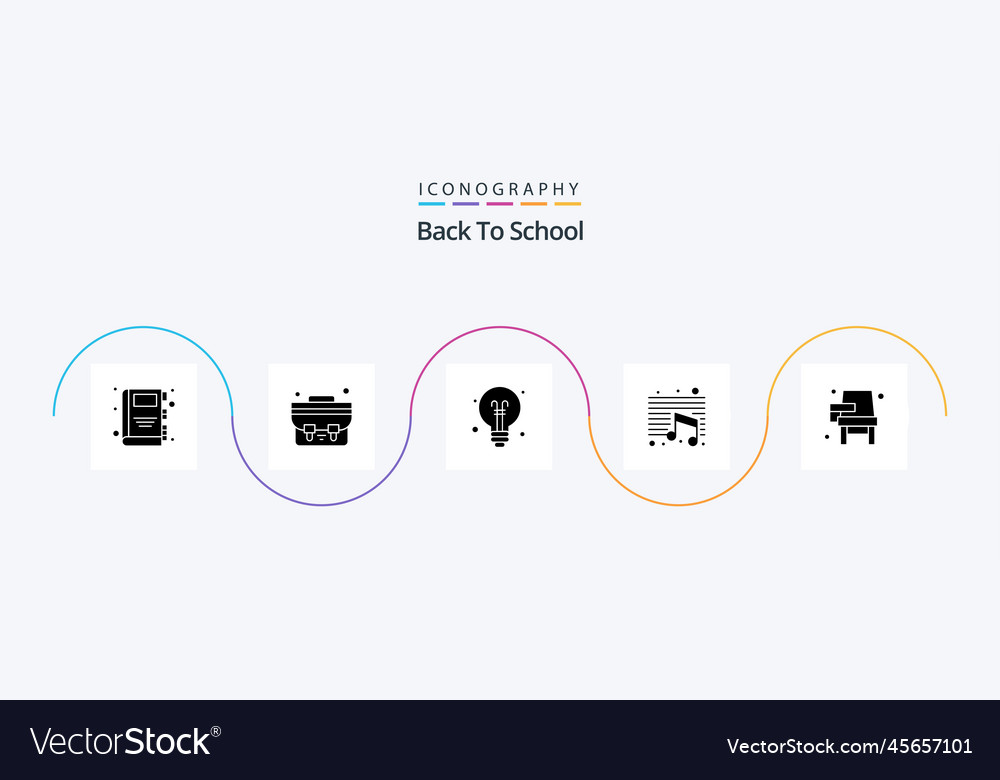 Back to school glyph 5 icon pack including Vector Image