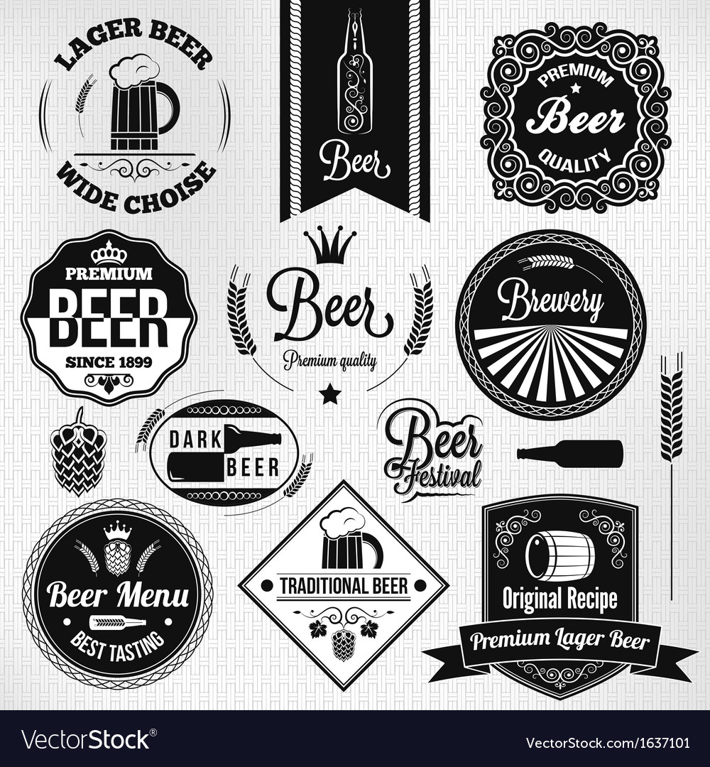 Beer labels set Royalty Free Vector Image - VectorStock